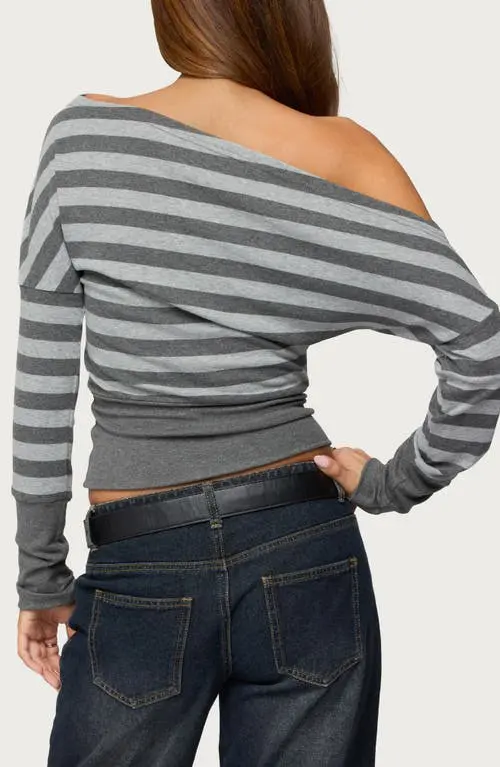 EDIKTED Striped One-shoulder Top