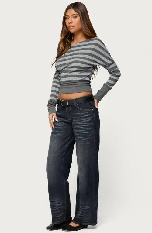 EDIKTED Striped One-shoulder Top