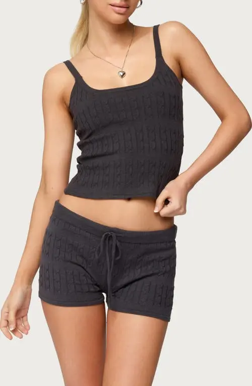 EDIKTED Nella Cable Tank - Dark Gray