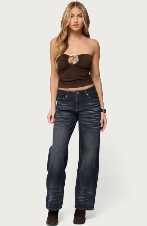 EDIKTED Oriella Ring Cutout Strapless Top
