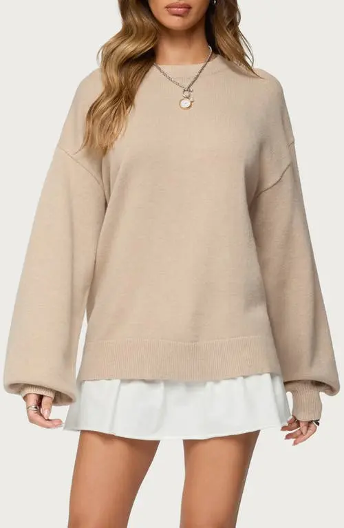 EDIKTED Aminata Oversize Sweater - Beige