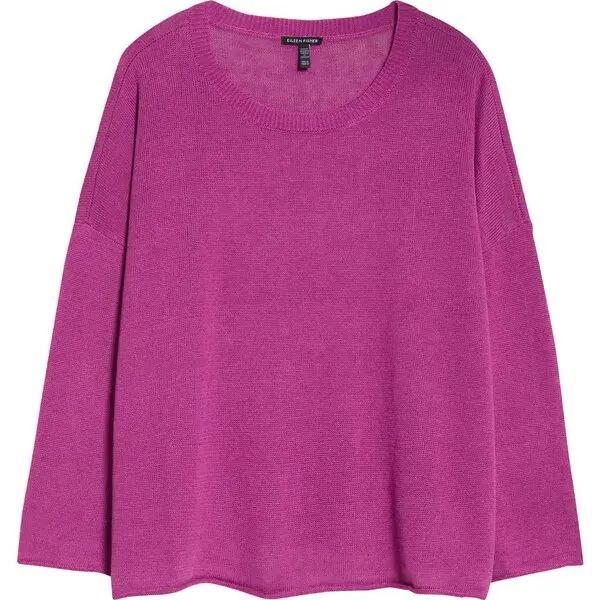 Eileen Fisher Organic Linen & Organic Cotton Sweater - Grape