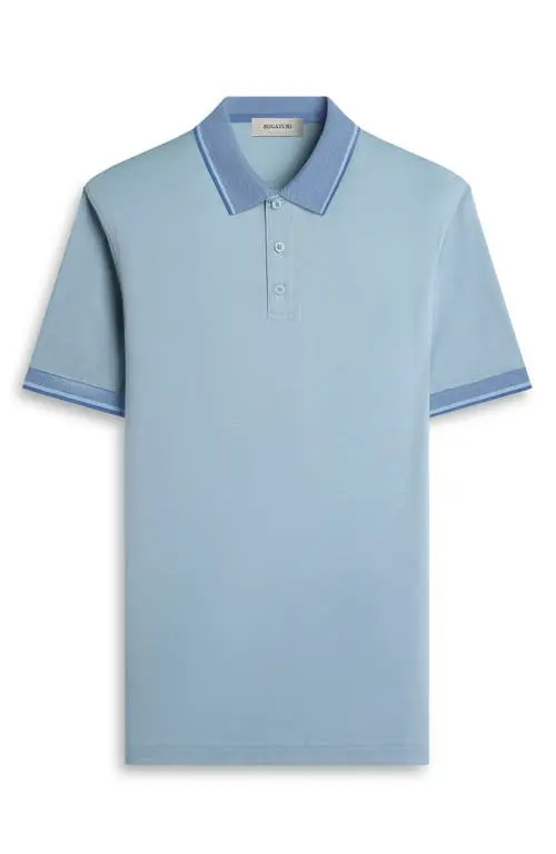 Bugatchi Tipped Pima Cotton Piqué Polo - Ether
