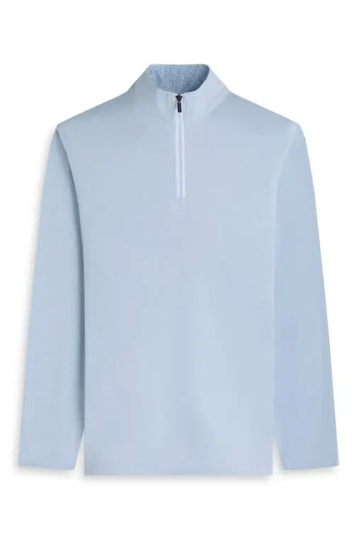 Bugatchi Mélange Quarter Zip Pullover - Vista Blue