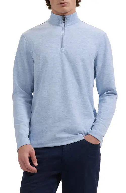 Bugatchi Soft Touch Quarter Zip Pullover - Air Blue