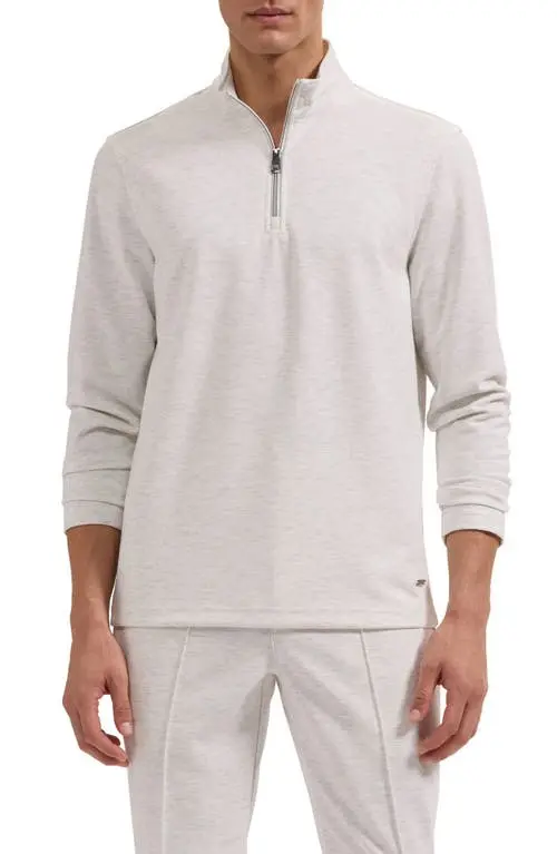 Bugatchi Soft Touch Quarter Zip Pullover - Chalk