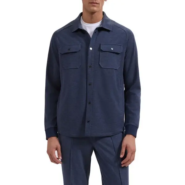 Bugatchi Soft Touch Snap-up Shirt - Navy