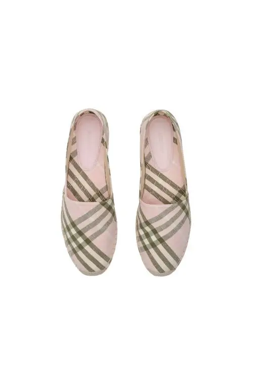 Burberry Check Mews Espadrilles - Mallow Pink