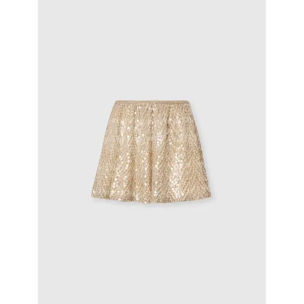 Missoni Viscose Lamé Lace-motif Shorts With Sequins - Gold& White