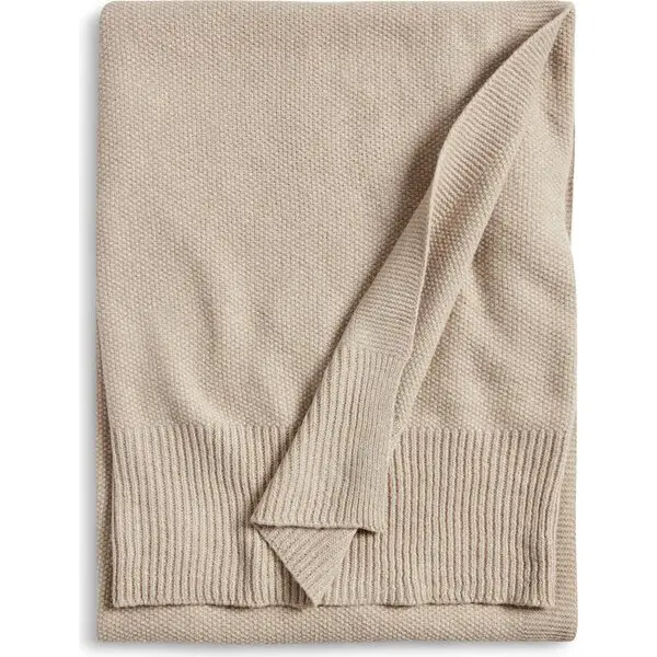 Nordstrom Felicity Knit Throw Blanket - Tan Thread Heather