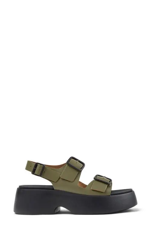Camper Tasha Platform Sandal - Medium Green