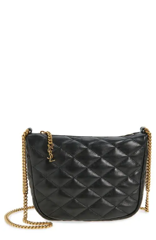 Saint Laurent Quilted Leather Hobo Bag