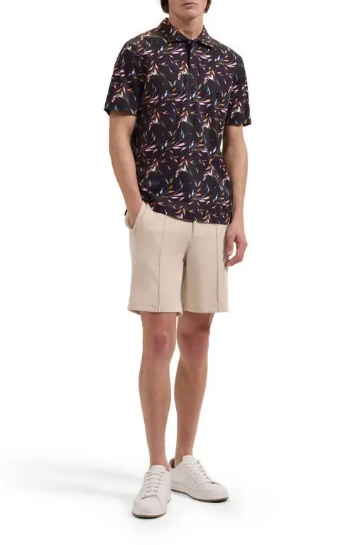 Bugatchi Hendrix Leaf Print Pima Cotton Polo