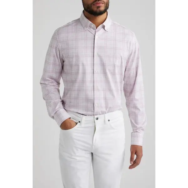 Bugatchi James Ooohcotton® Plaid Button-up Shirt - Pink