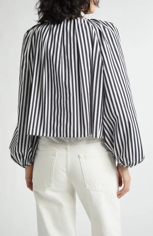 NACKIYE Grand Bazaar Mini Stripe Cotton Top - Black/white Stripe