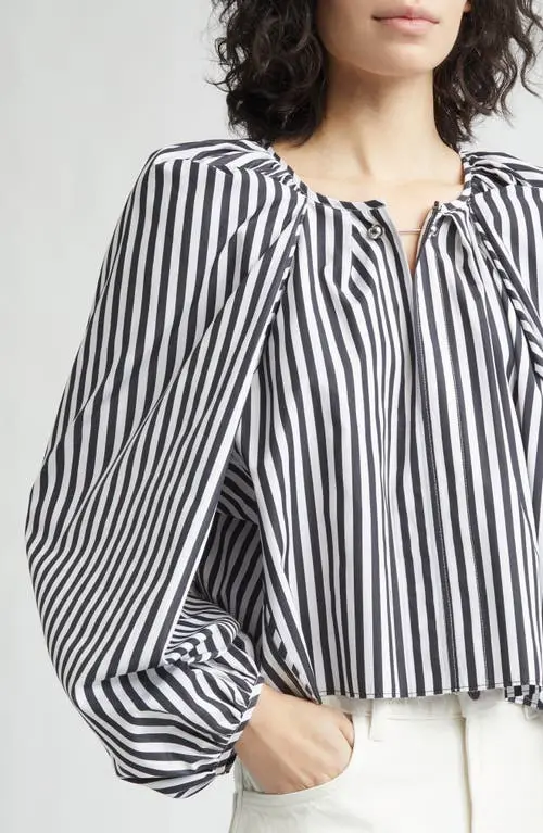 NACKIYE Grand Bazaar Mini Stripe Cotton Top - Black/white Stripe