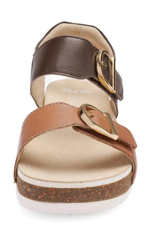 ARA Nova Platform Wedge Sandal - Brown