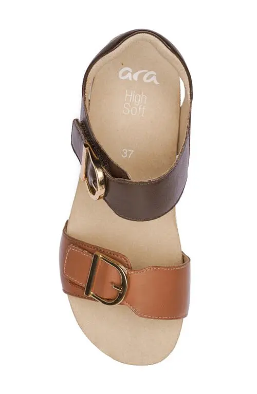 ARA Nova Platform Wedge Sandal - Brown