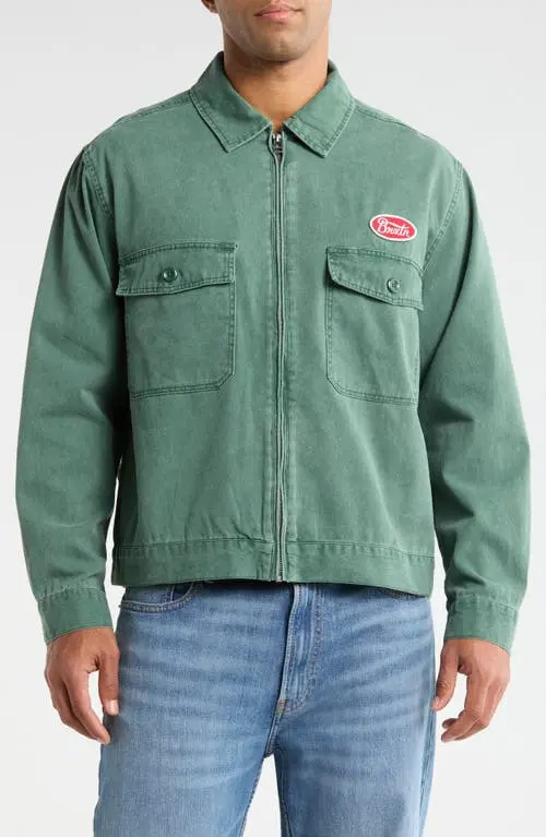 Brixton Trademark Cotton Garage Jacket - Washed Primal Green