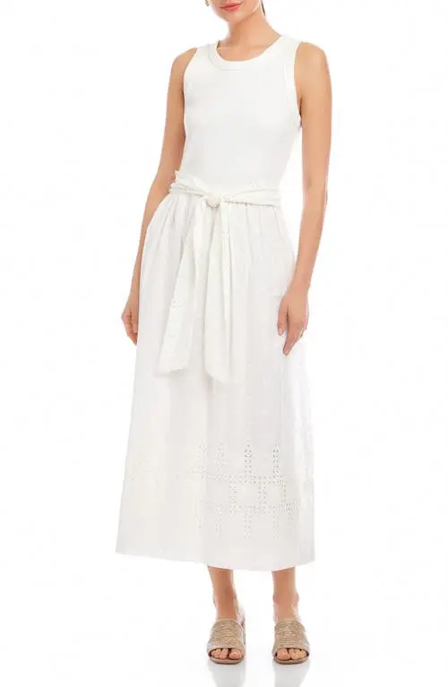Fifteen Twenty Seline Cotton-blend Midi Dress - Off White