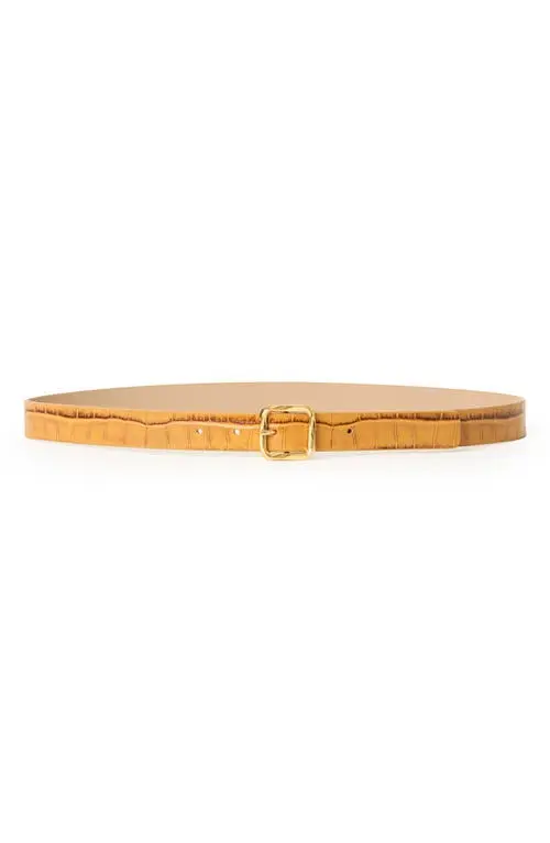 B-low The Belt Ellie Croco Embossed Leathe Belt - Lt. Camel Gold