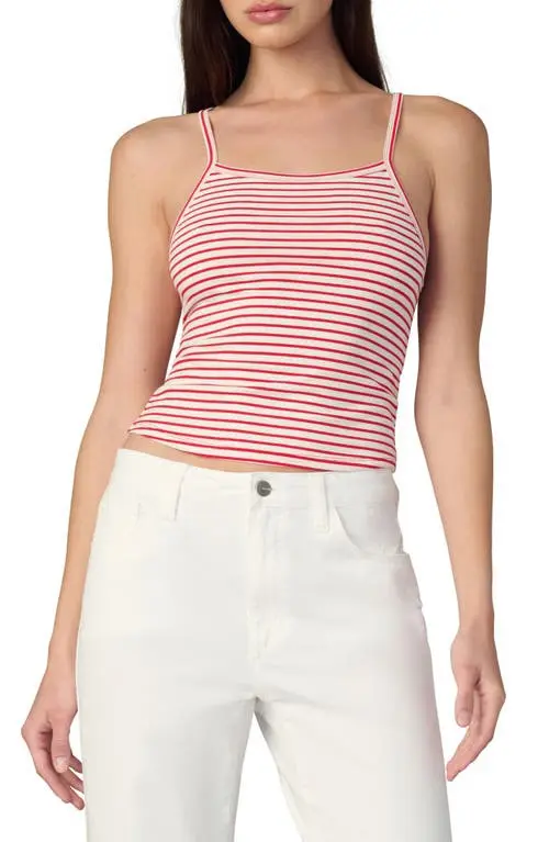 Joe's Jeans The Everyday Stripe Tank Top - White/cherry Red Stripes
