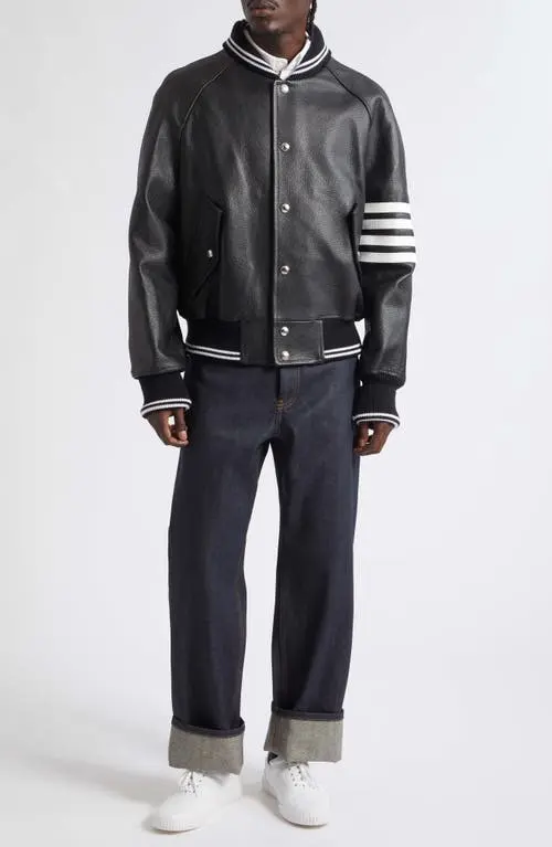 Thom Browne Straight Leg Selvedge Denim Jeans - Navy