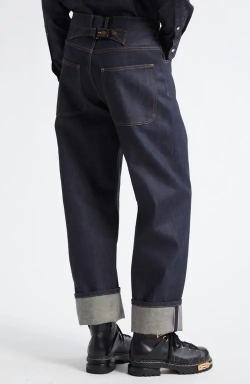 Thom Browne Straight Leg Selvedge Denim Jeans - Navy