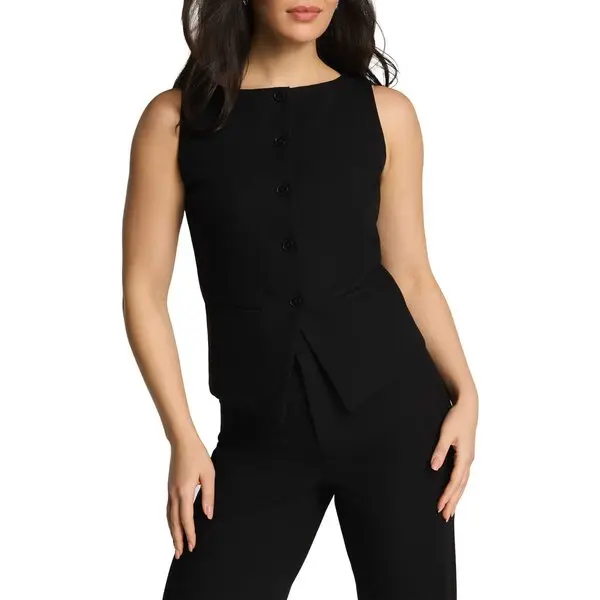 Spanx Button-up Vest - Classic Black