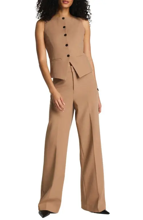 Spanx Button-up Vest - Heather Camel