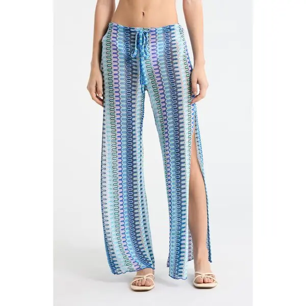 BECCA® By Rebecca Virtue Tivoli Metallic Cover-up Pants - Lapis Multi