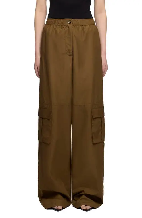 7 For All Mankind Cargo Wide Leg Pants - Popeline Toffee