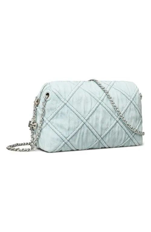 Tory Burch Fleming Denim Soft Crossbody Bag - Seltzer