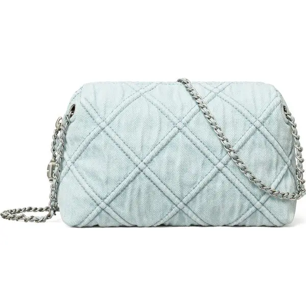 Tory Burch Fleming Denim Soft Crossbody Bag - Seltzer