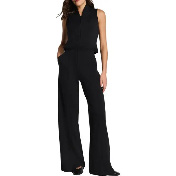 Spanx Airessentials Draped Jumpsuit - Very Black