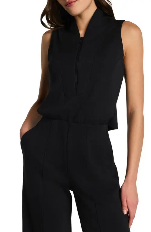 Spanx Airessentials Draped Jumpsuit - Very Black