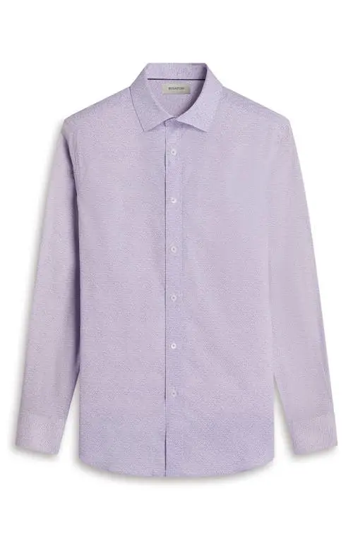 Bugatchi Axel Shaped Fit Geo Print Stretch Cotton Button-up Shirt - Lilac