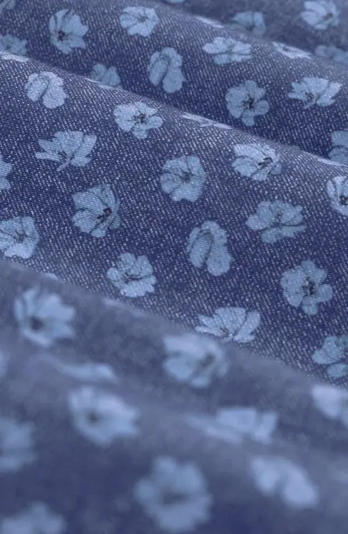 Bugatchi Axel Shaped Fit Floral Print Cotton Button-up Shirt - Navy