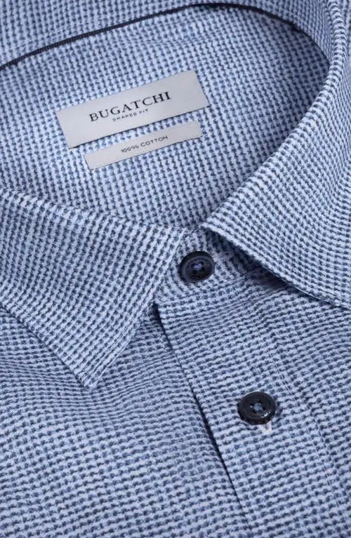 Bugatchi Julian Shaped Fit Houndstooth Cotton Button-up Shirt