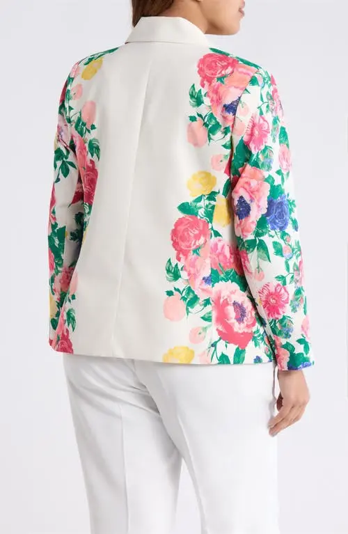 TAHARI ASL Floral Double-breasted Blazer