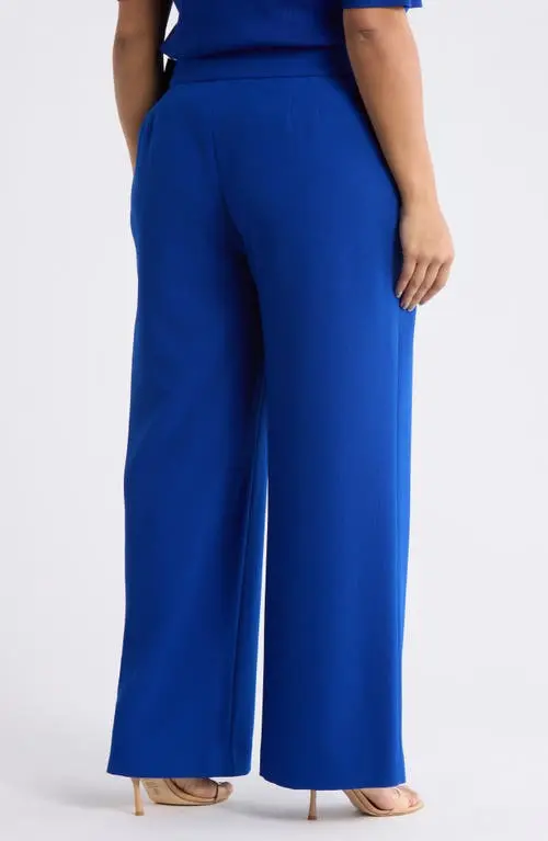 TAHARI ASL Straight Leg Stretch Trousers - Cobalt