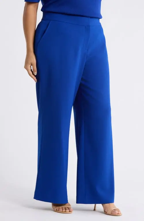TAHARI ASL Straight Leg Stretch Trousers - Cobalt