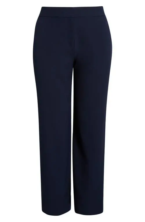 TAHARI ASL Straight Leg Stretch Trousers - Deep Navy