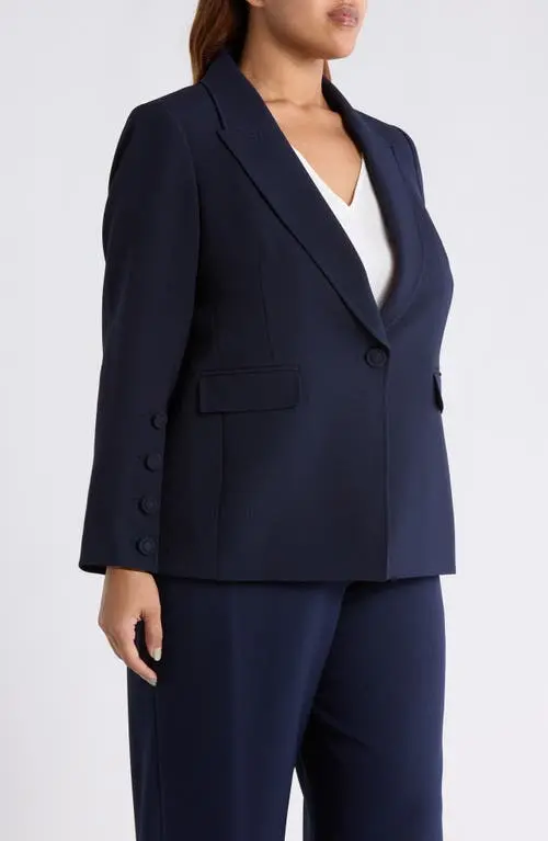TAHARI ASL One-button Blazer - Deep Navy
