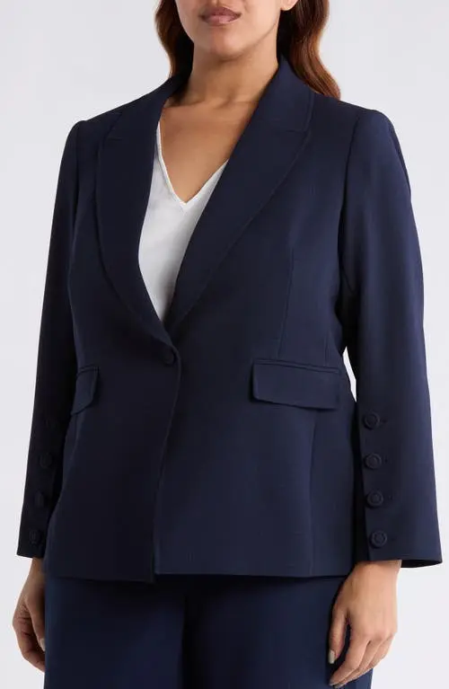TAHARI ASL One-button Blazer - Deep Navy
