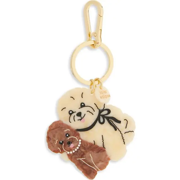SOLAR ECLIPSE Hand Painted Puppy Friends Key Chain Bag Charm