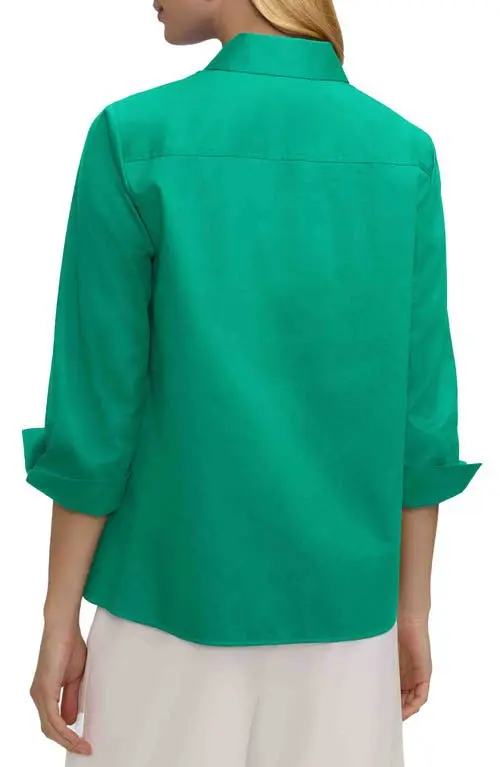 Foxcroft Beatrice Matte Satin Shirt - Kelly Green