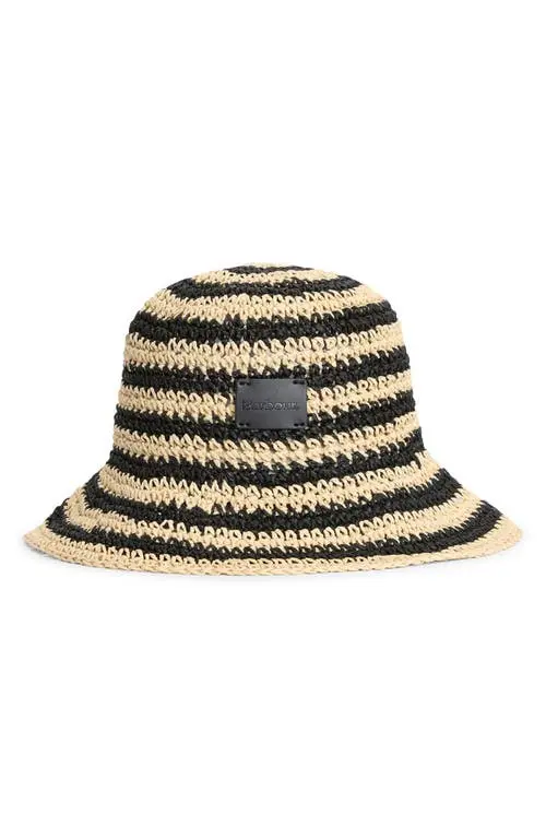 Barbour Annie Crochet Bucket Hat - Black/ecru