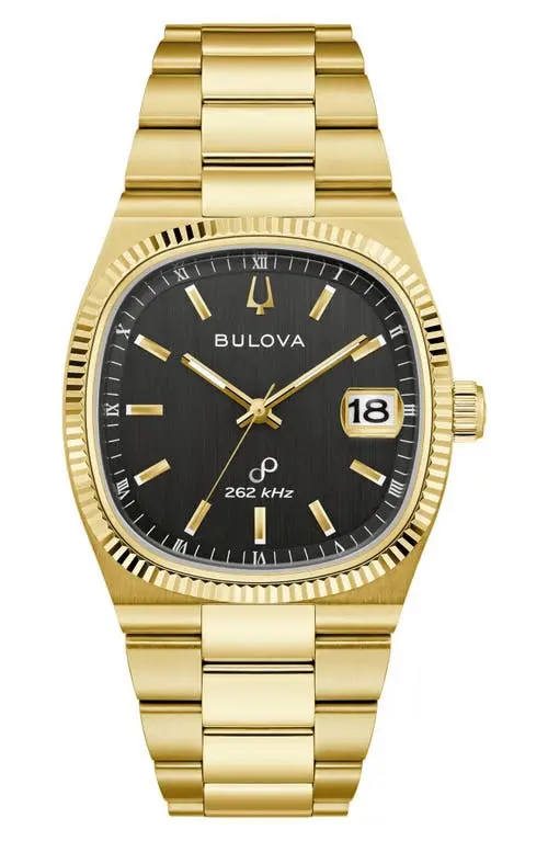 Bulova Super Seville Goldtone Bracelet Watch - Black/goldone