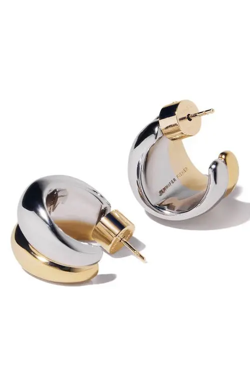 JENNIFER FISHER Chavez Micro Huggie Hoop Earrings - Two Tone